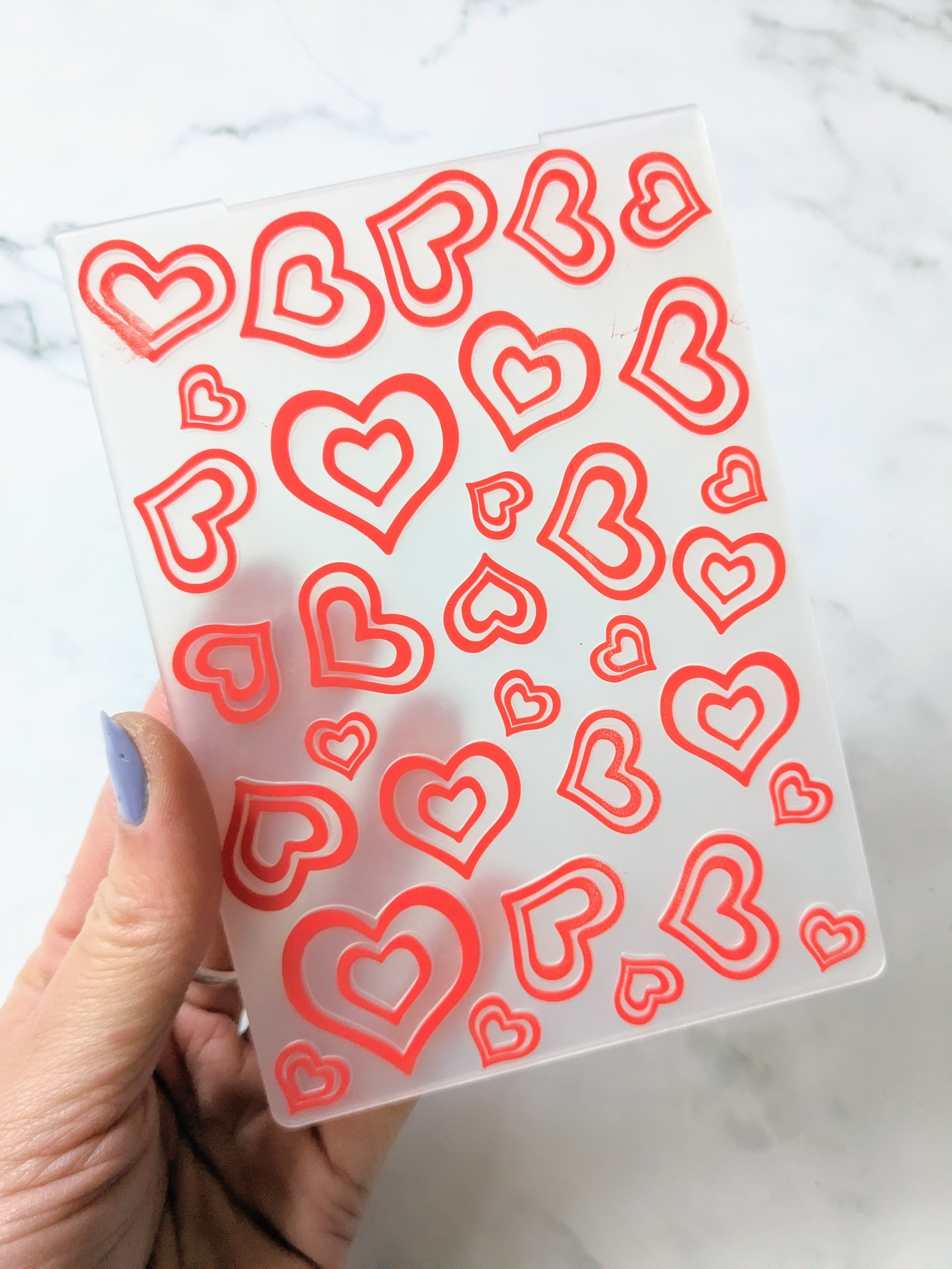Valentine Hearts Embossing Folder – FancifulChaos